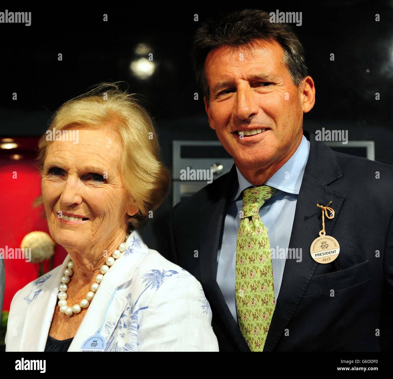 Lord sebastian coe mary barry during the chatsworth country fair hi-res ...