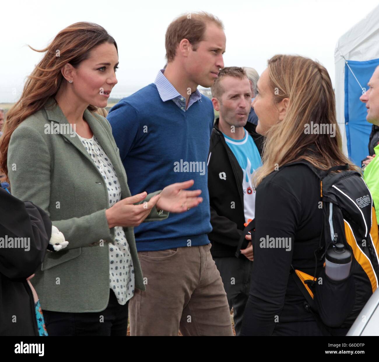 The Duke and Duchess of Cambridge speaks with Lowri Morgan at ...
