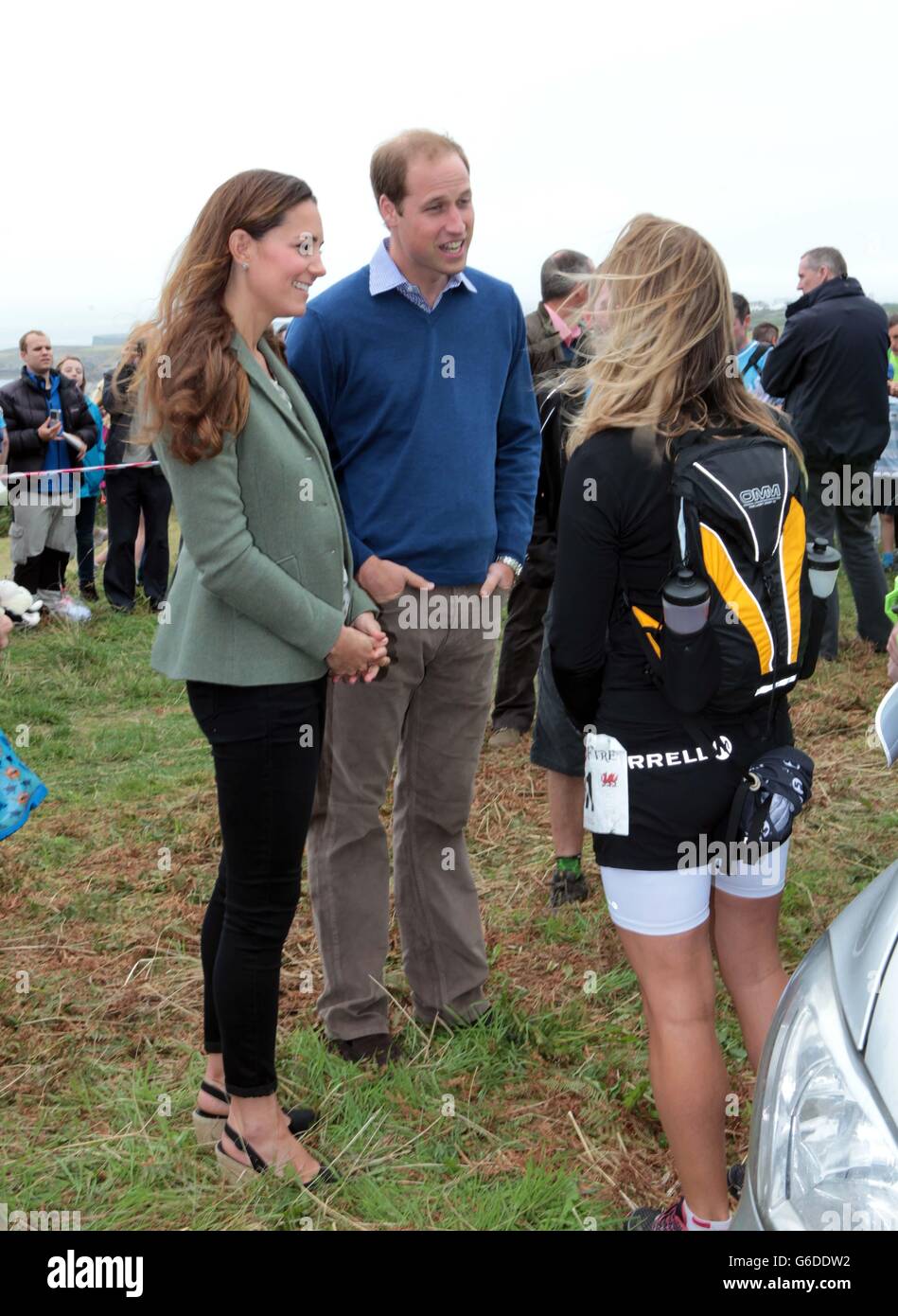 The Duke and Duchess of Cambridge speaks with Lowri Morgan at ...