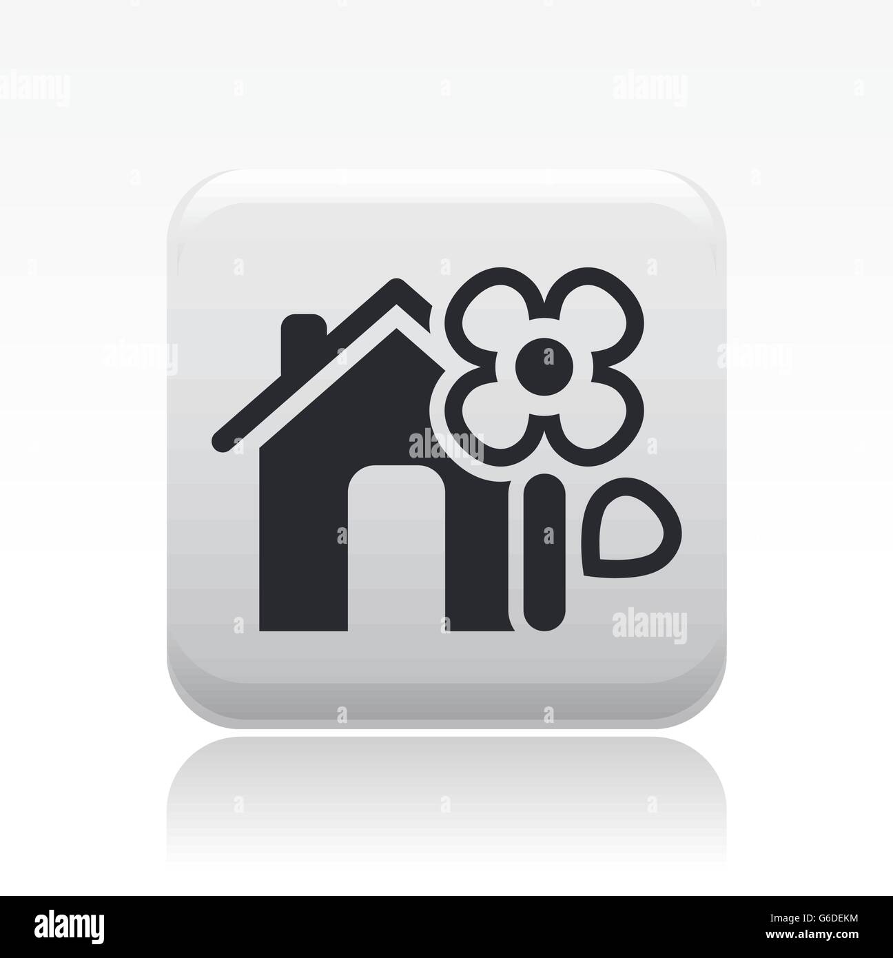 Vector illustration of single isolated flower house icon Stock Vector ...