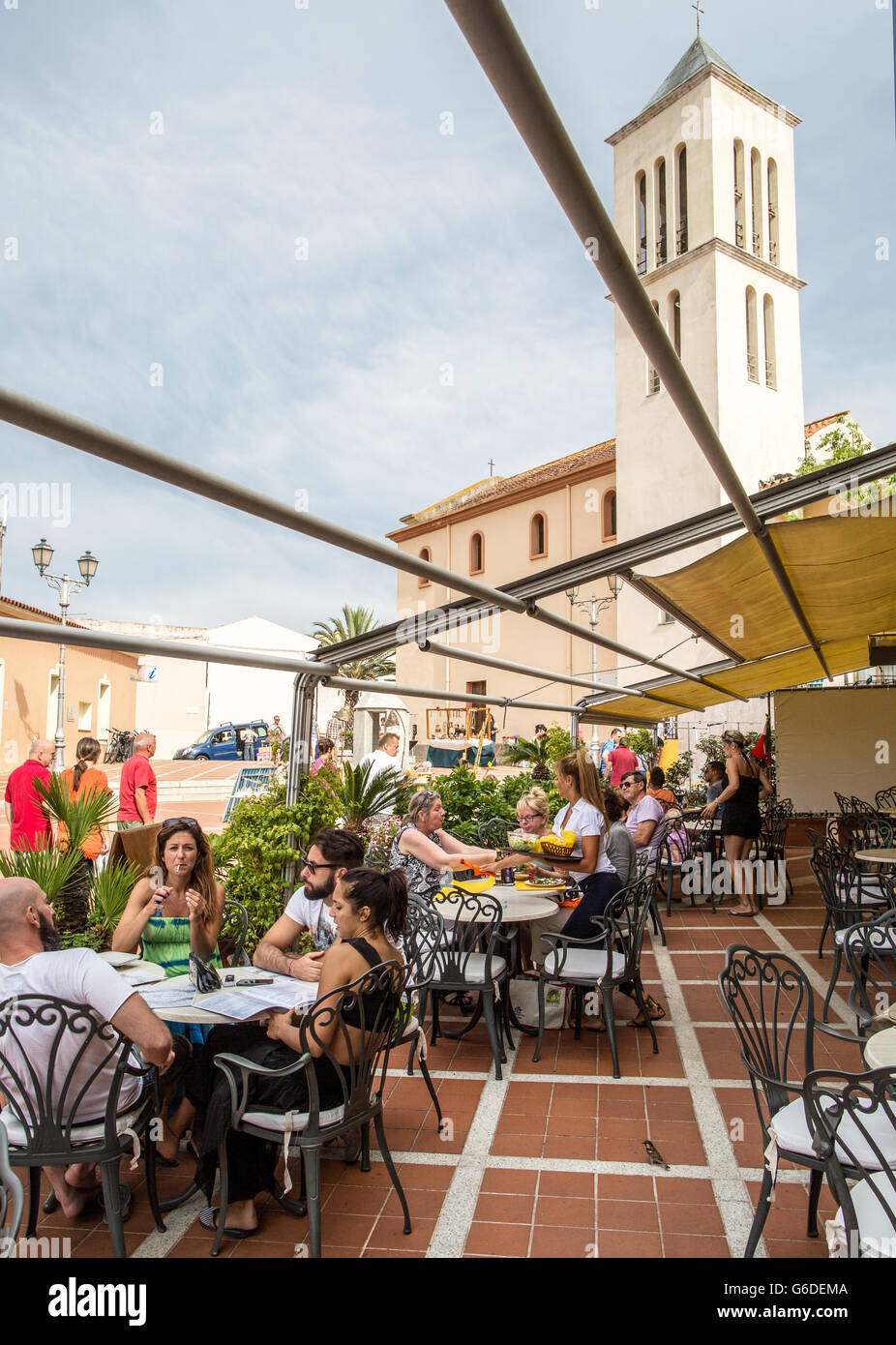 Cafe in San Teodoro Sardinia Italy Stock Photo - Alamy