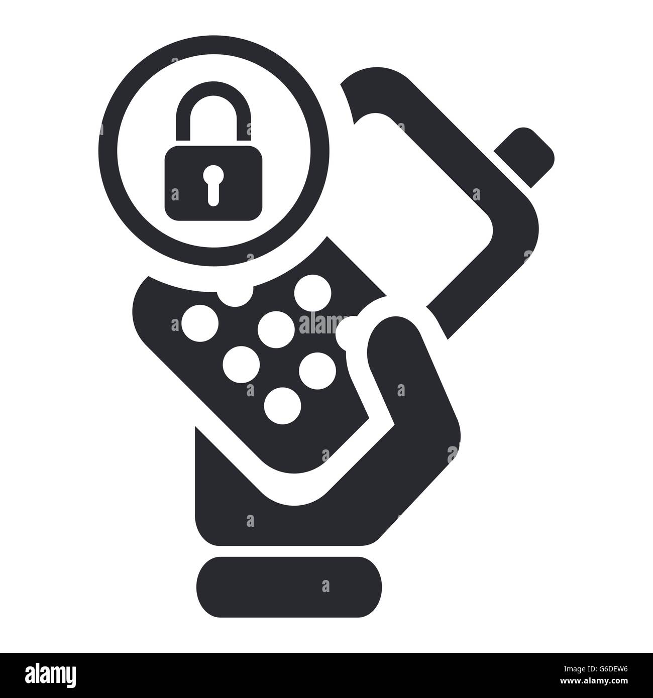 Vector illustration of single isolated lock phone icon Stock Vector ...