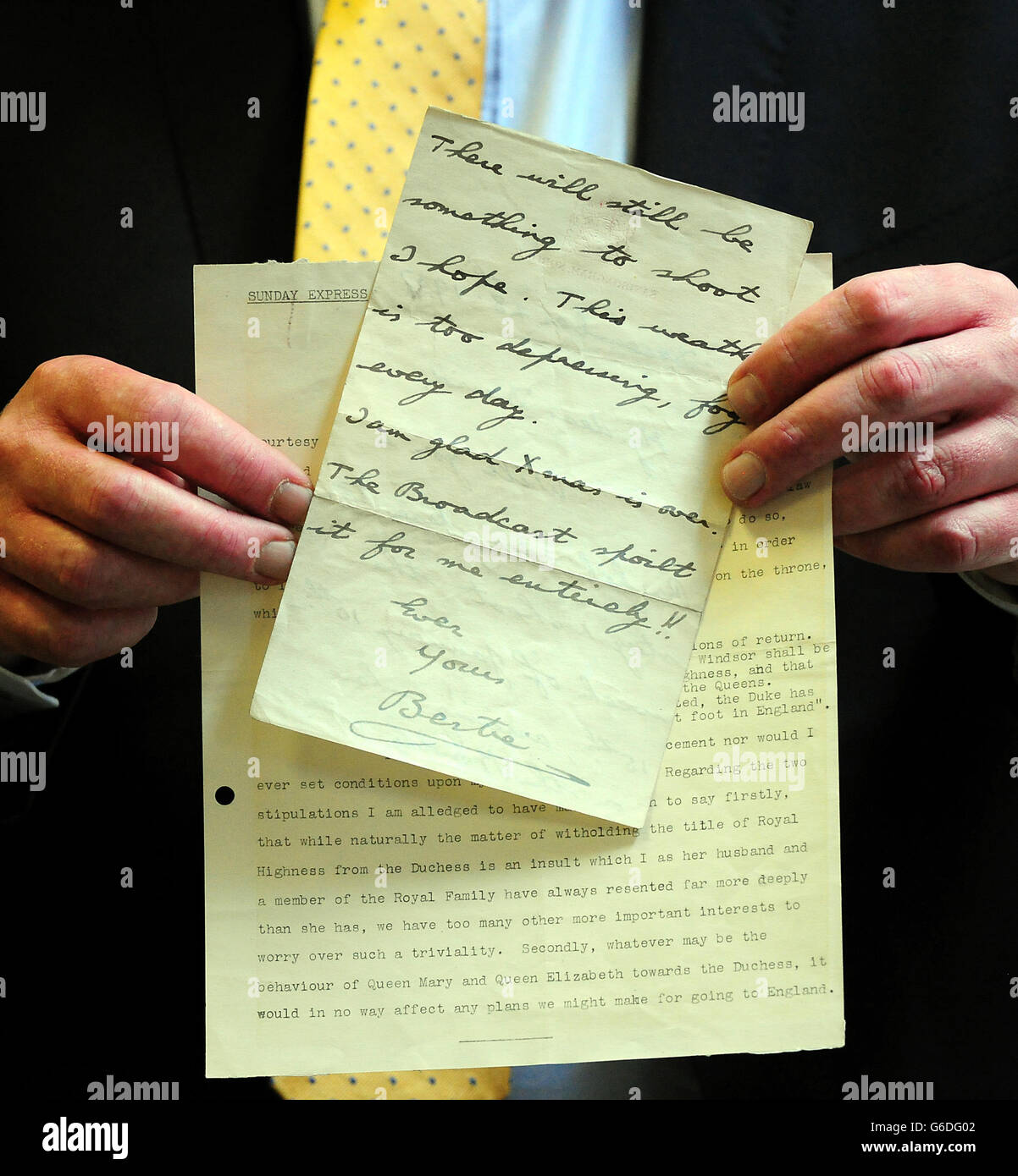 Letters written by George VI and The Duke of Windsor that form part of ...