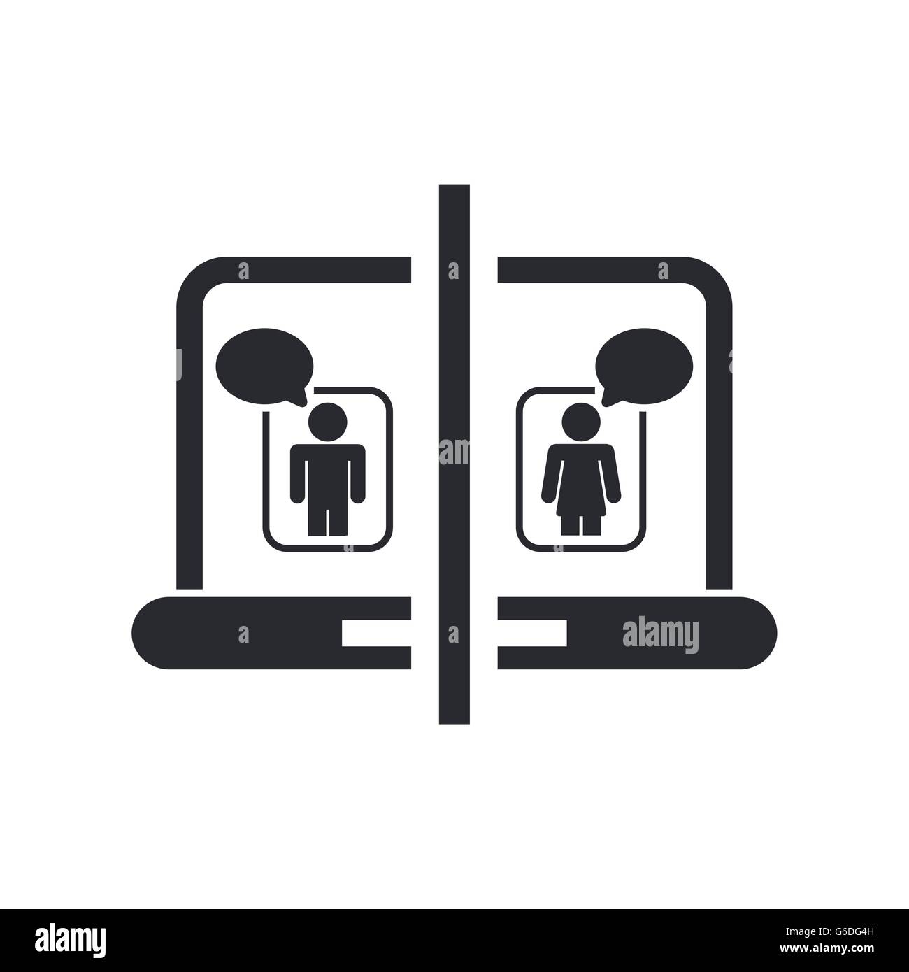 Vector illustration of single isolated social network icon Stock Vector ...