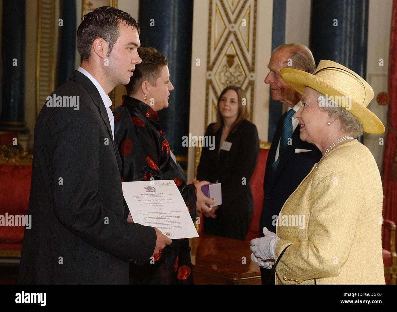 Queen presents Golden Jubilee Awards Stock Photo - Alamy