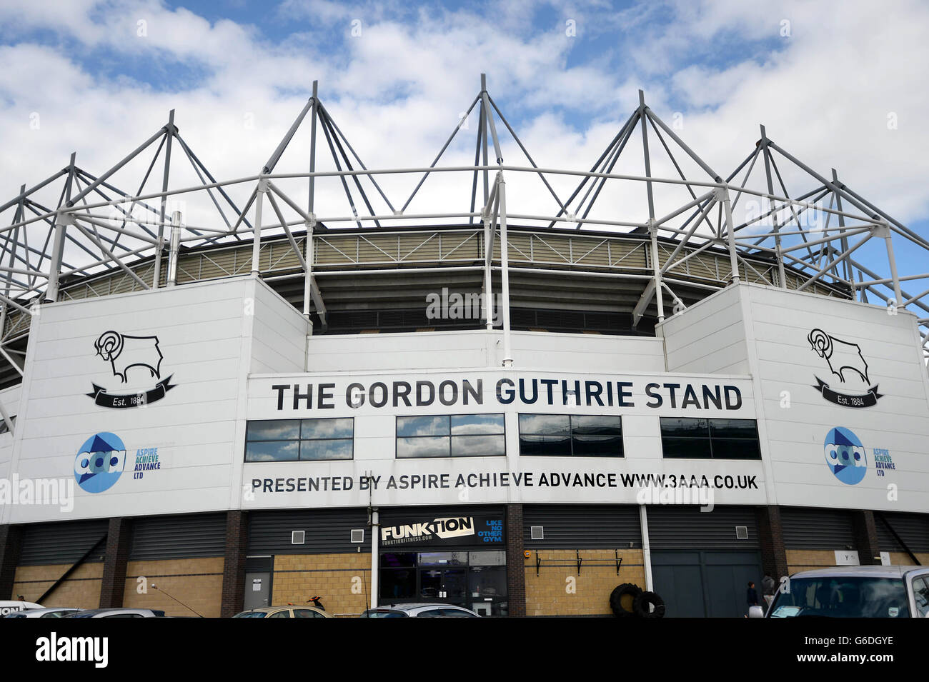 Football general view gv the gordon guthrie stand hi-res stock ...