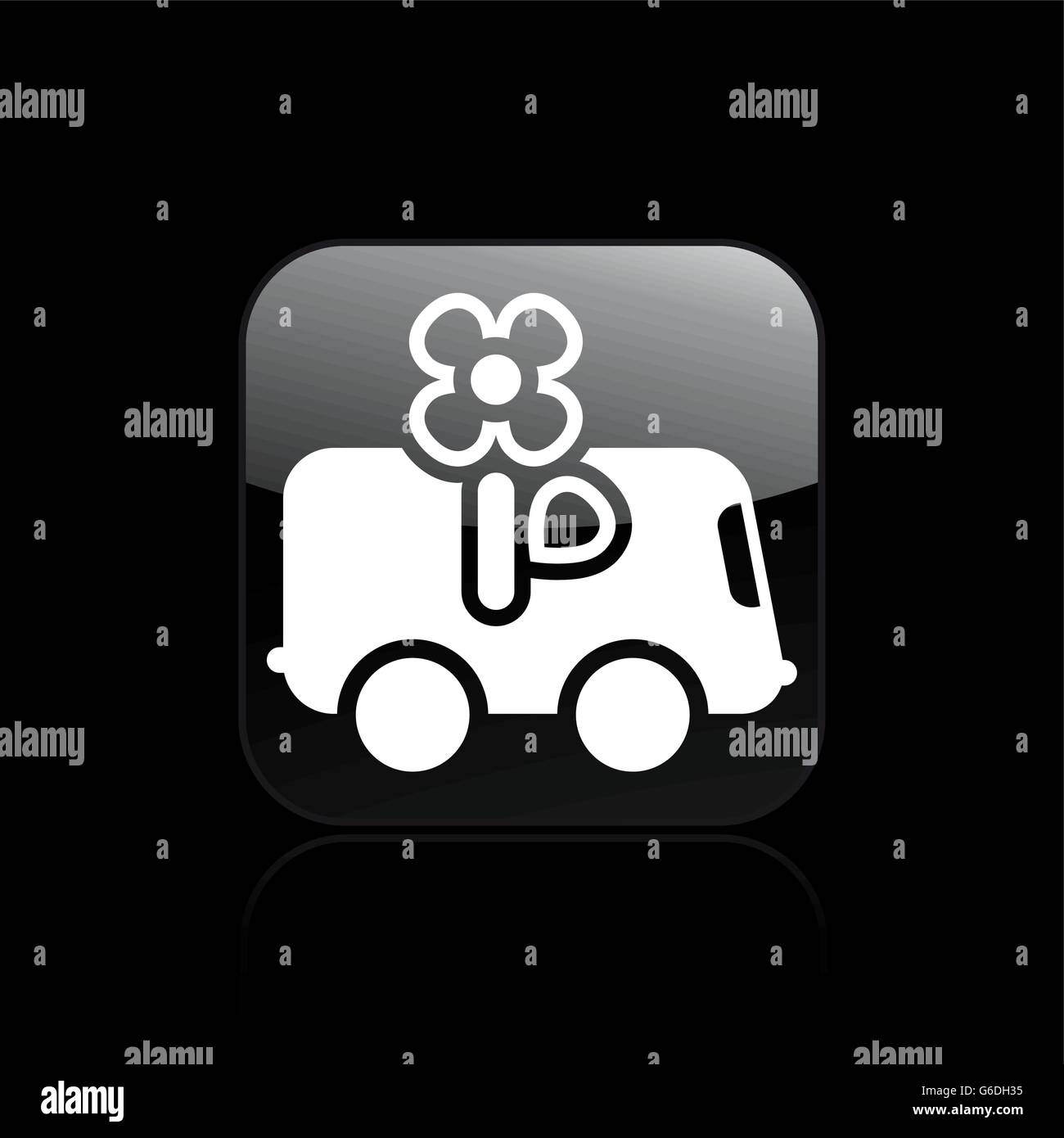 Vector illustration of single isolated flower delivery icon Stock ...
