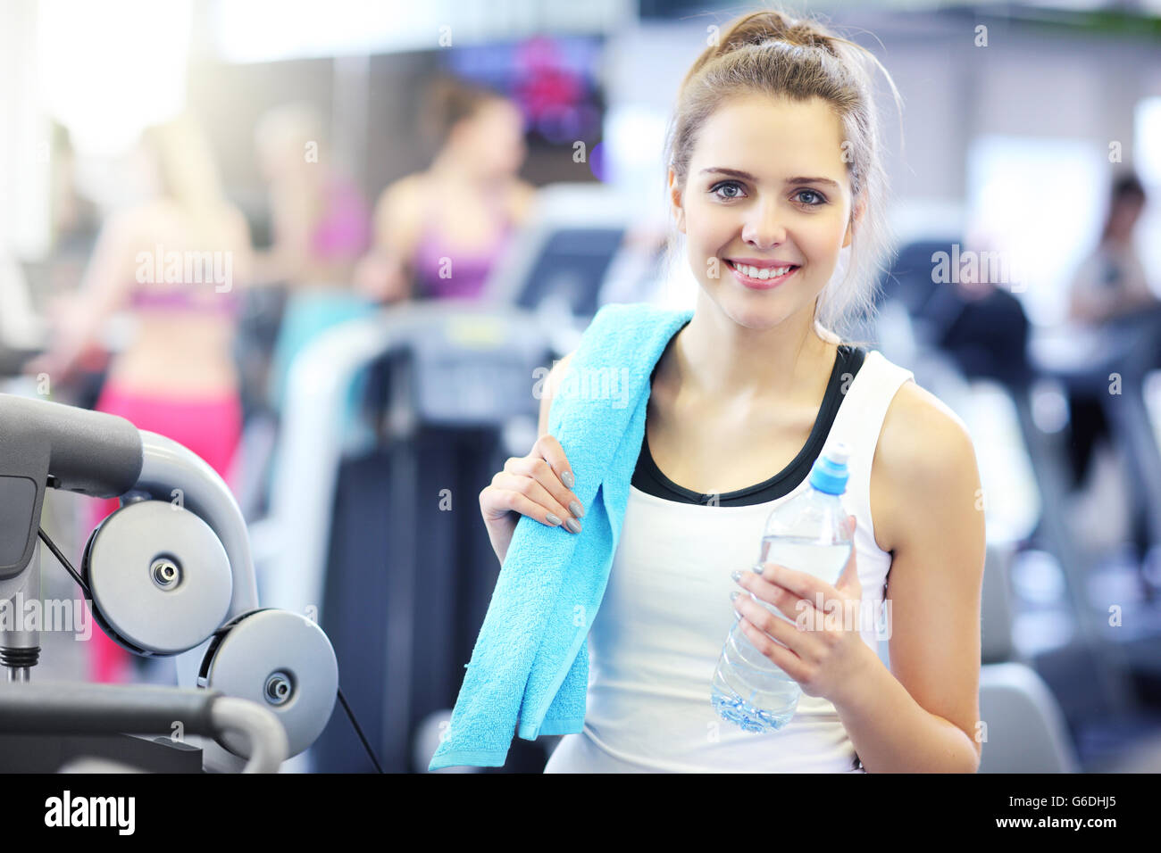 Picture of fit woman in sports club Stock Photo - Alamy
