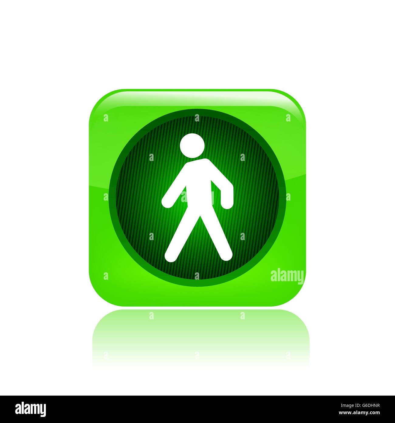 Vector illustration of single isolated green traffic light icon Stock ...