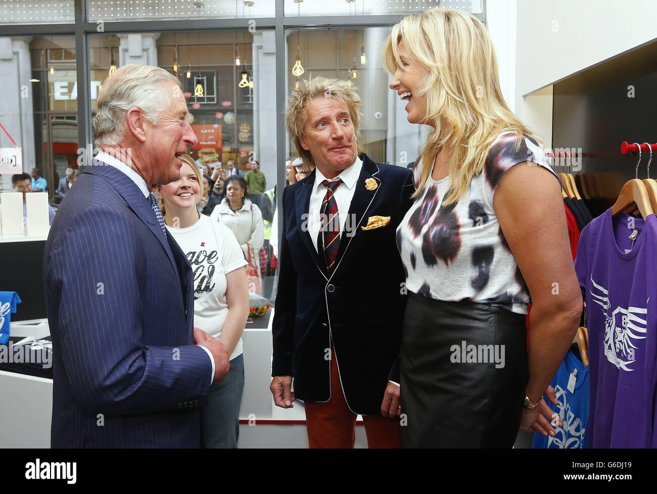 The prince of wales smiles as he with rod stewart hi-res stock ...