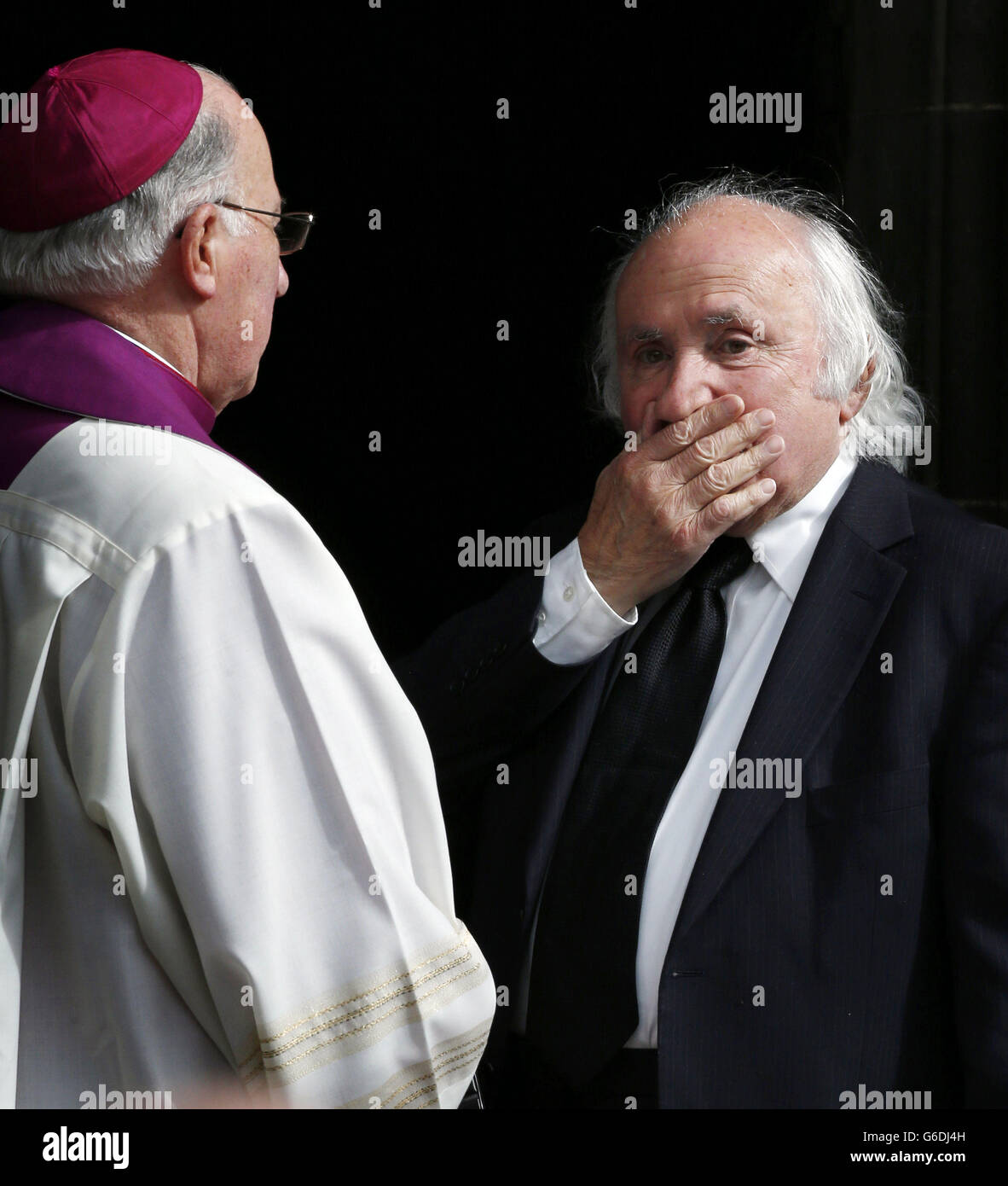 Artist Richard Demarco (right) and Bishop Mario Conti (left) following ...
