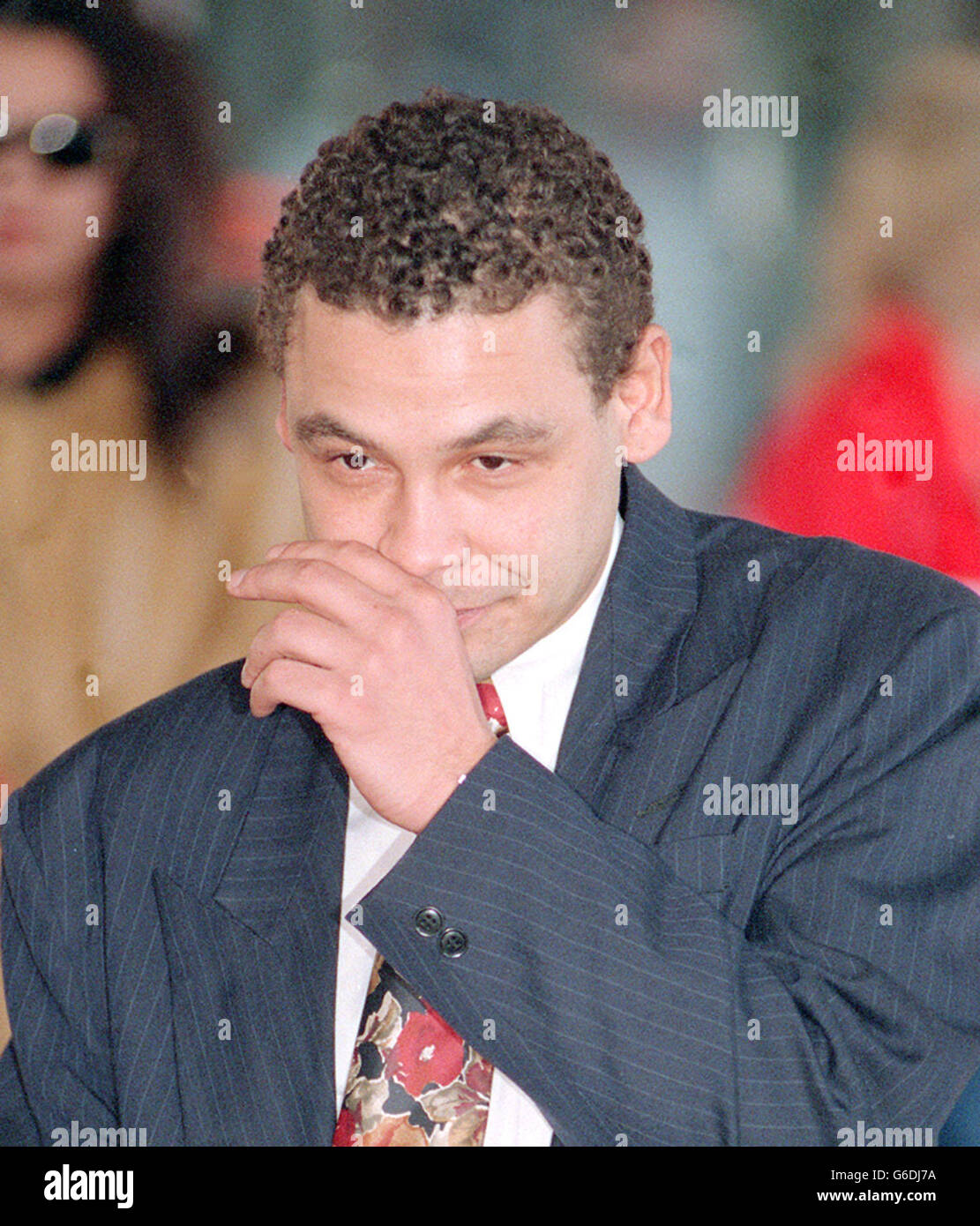 Actor Craig Charles pauses as he reads a statement outside Southward ...