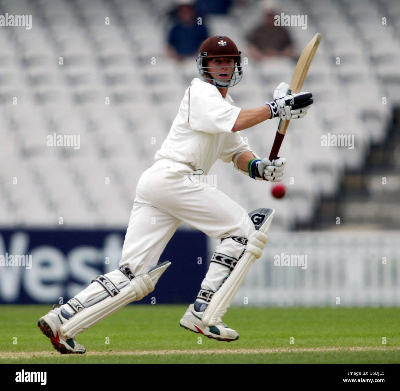 Surrey batsman Jonathan Batty gets runs off Sussex bowler Kevin Innes ...