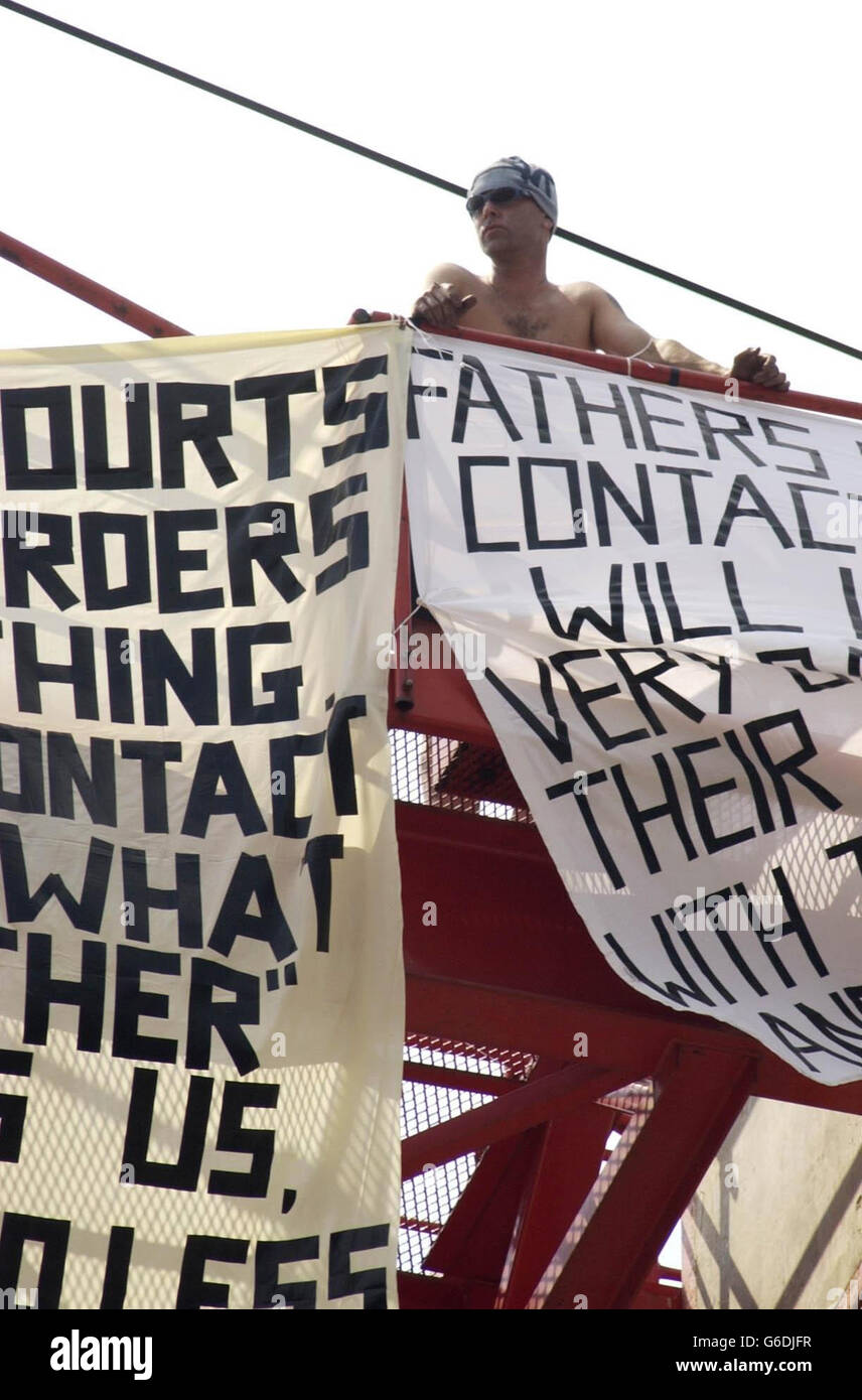 David Chick stages a protest on a 64-metre crane over looking Tower ...