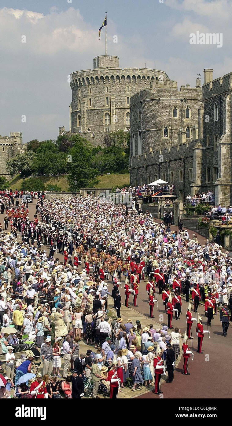 The procession of the most noble order of the Garter, make their way ...