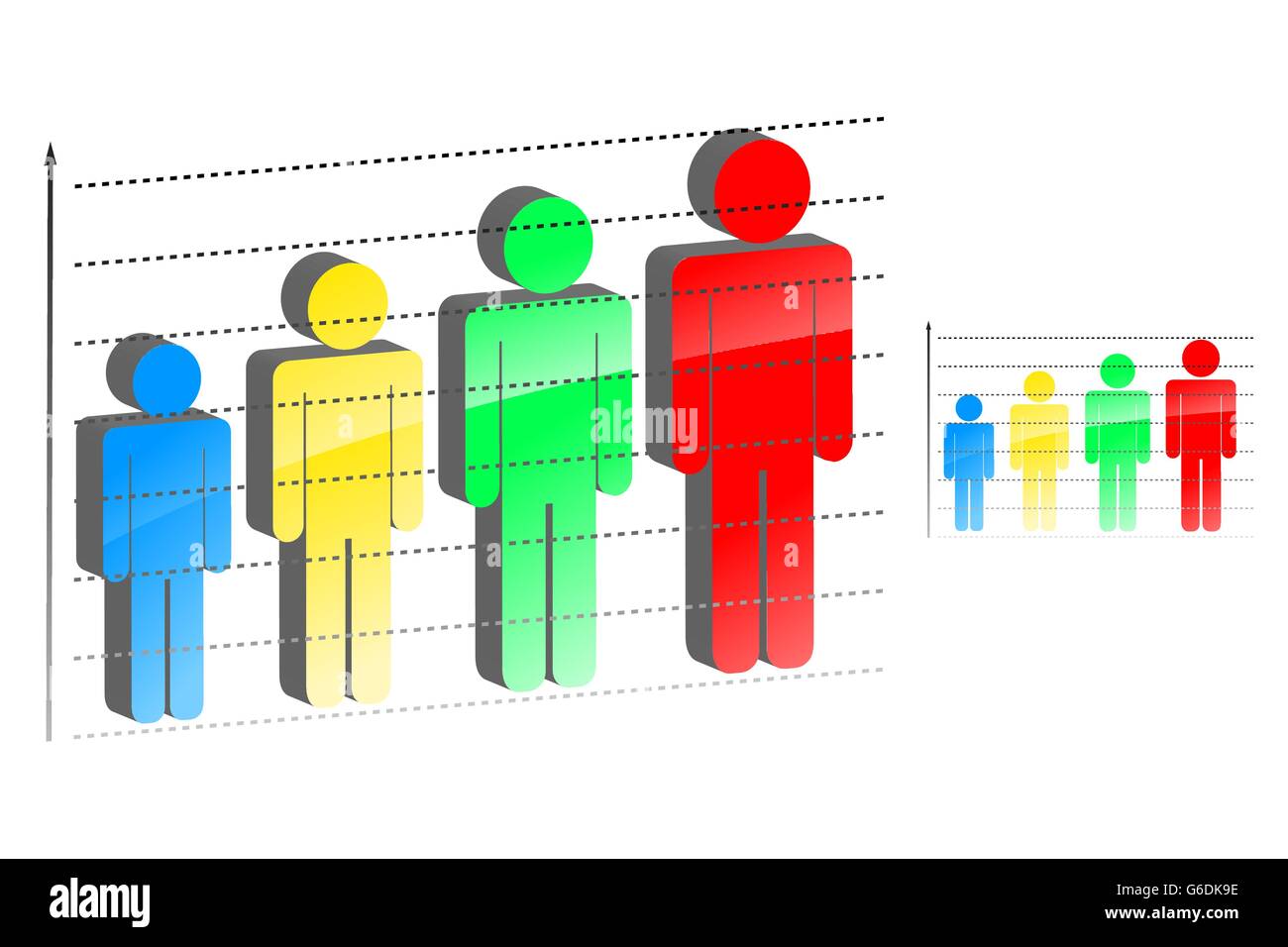 Vector illustration of statistical graph with increasing Stock Vector ...