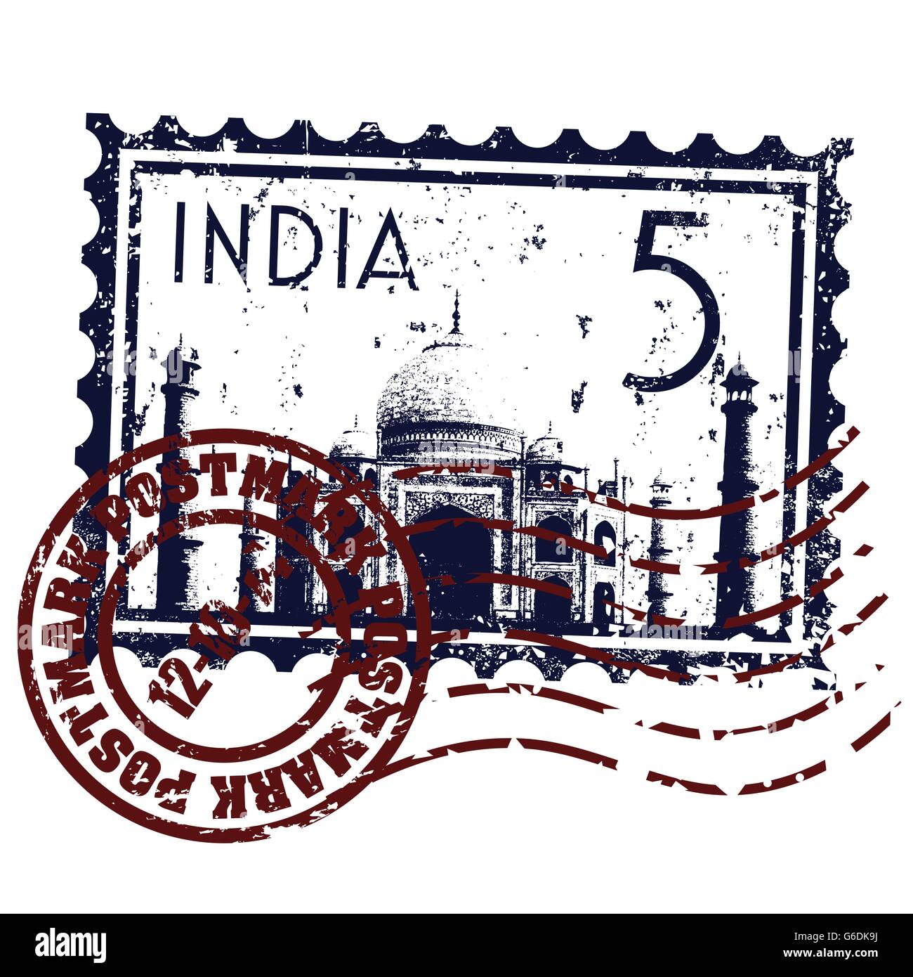 India stamp vector vectors hi-res stock photography and images - Alamy