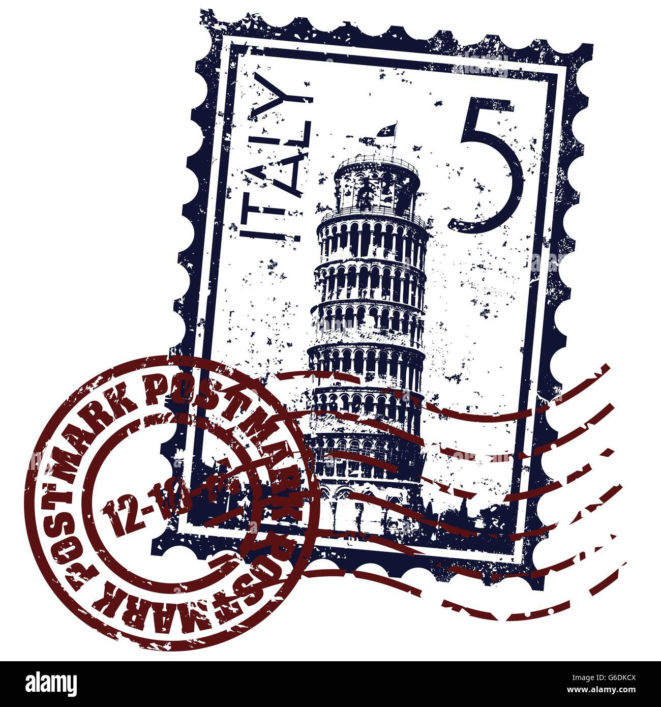 Vector illustration of single isolated Italy stamp icon Stock Vector ...