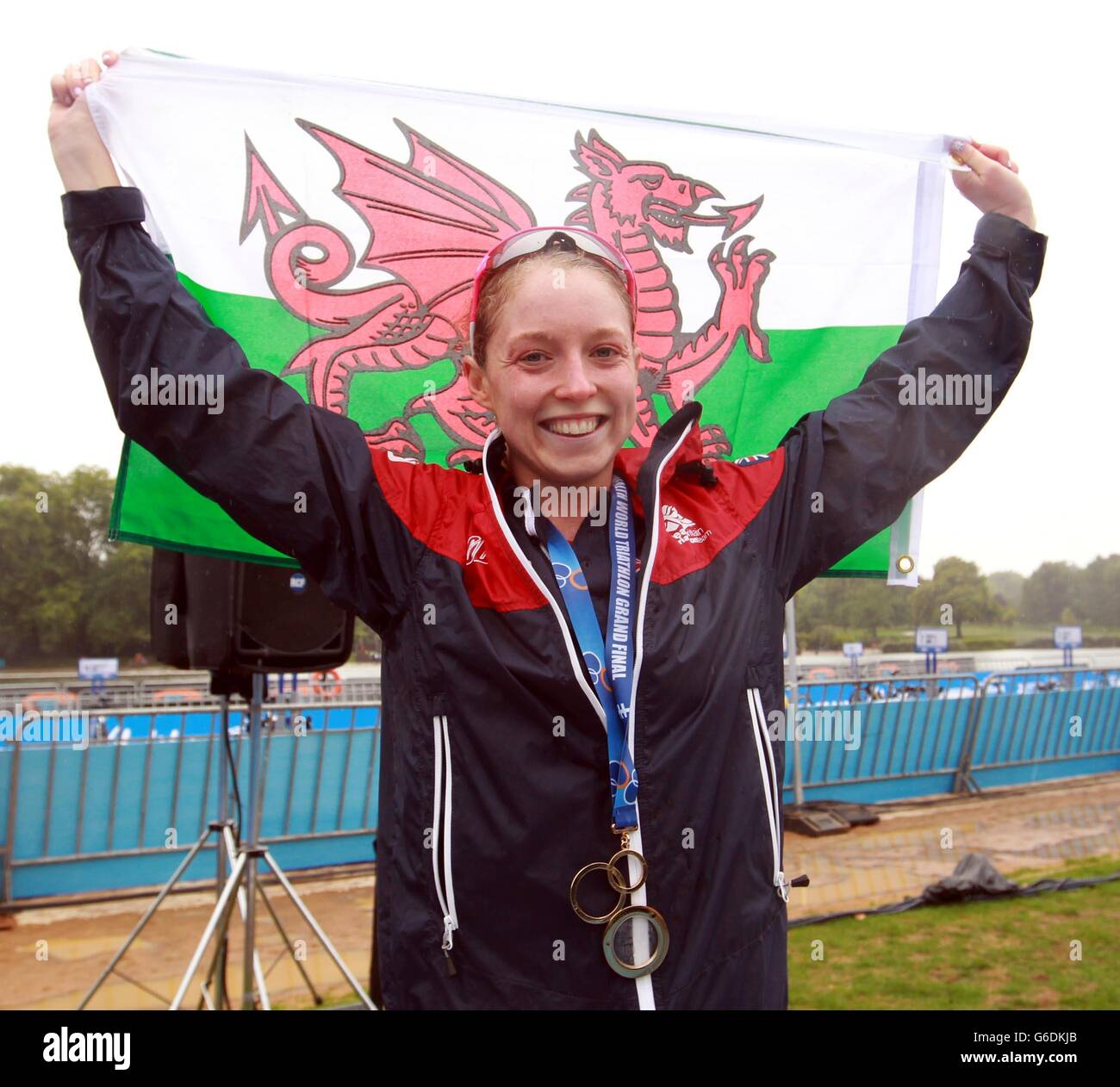 Great Britain's Non Stanford celebrates winning the Triathlon Grand ...