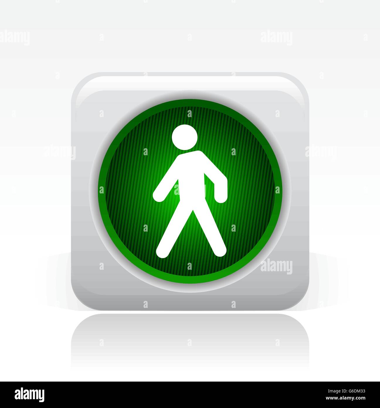 Vector illustration of single isolated green traffic light icon Stock ...