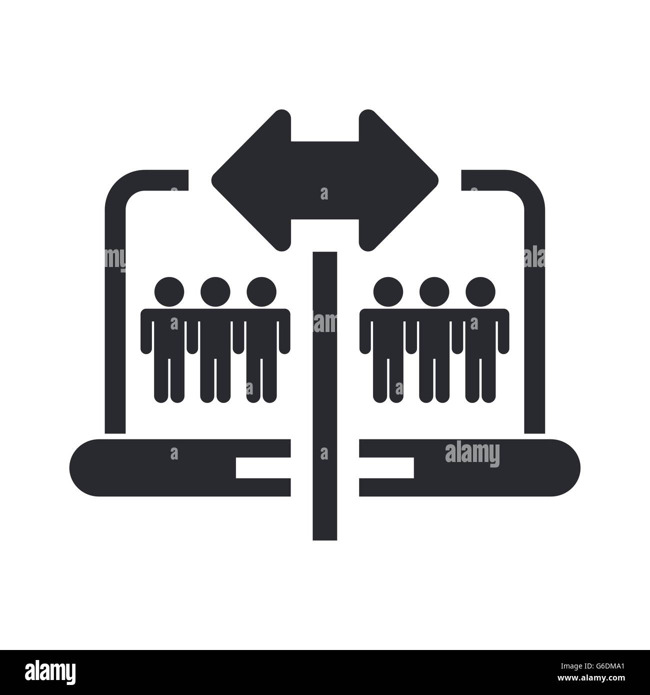 Vector illustration of single isolated pc sharing icon Stock Vector ...