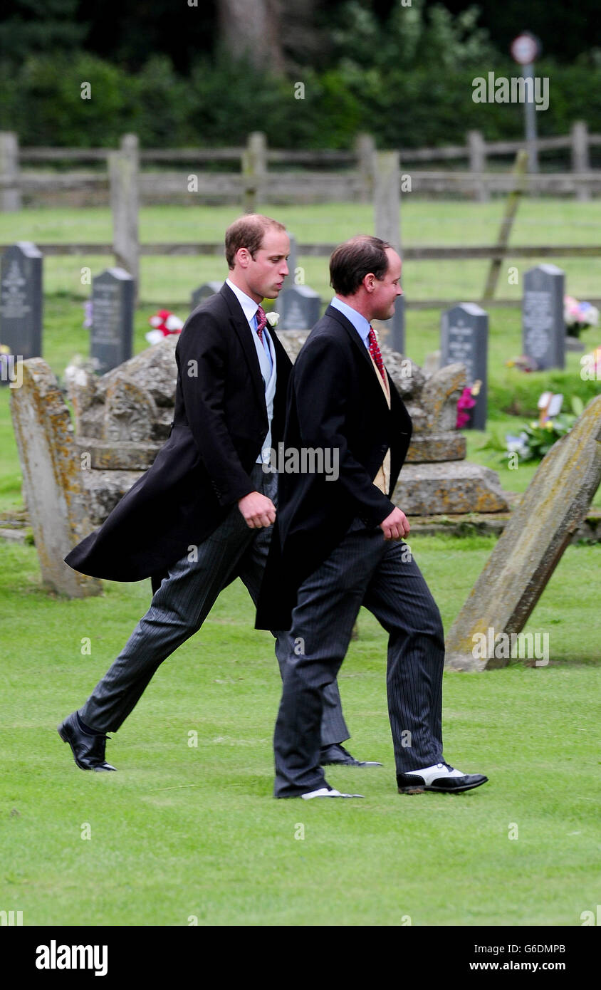 The Duke of Cambridge (left) attends the wedding James Meade and Lady ...