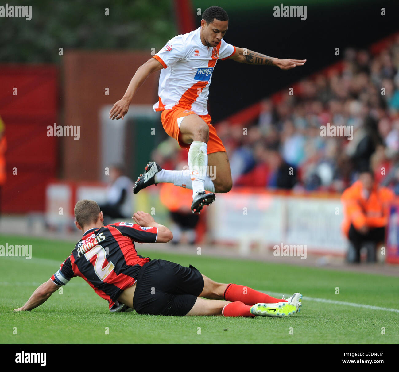 AFC Bournemouth's Simon Francis and Blackpool's Nathan Tyson Stock ...