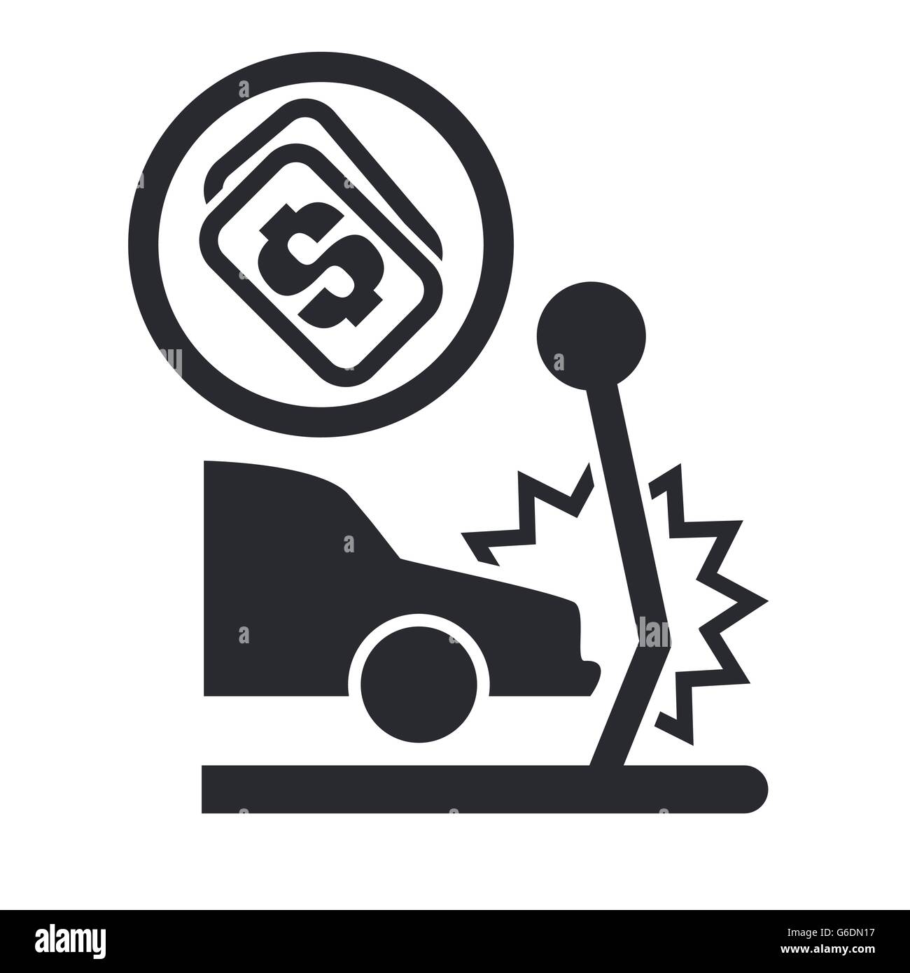 Vector illustration of single isolated crash car icon Stock Vector ...