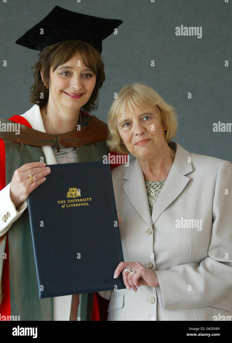 Cherie Booth, wife of Prime minister Tony Blair, poses with her mother ...