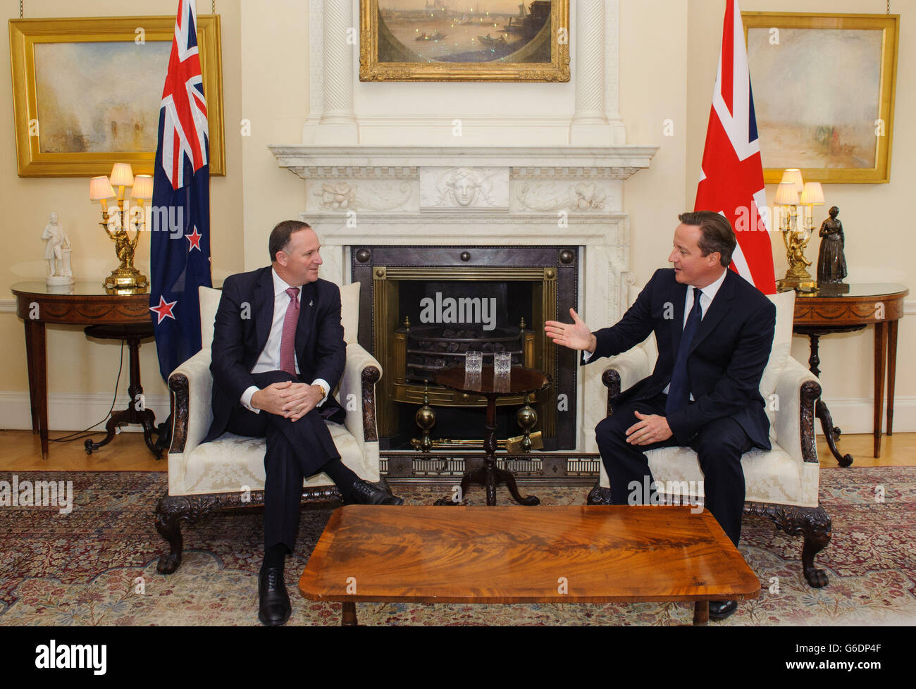 NZ PM meets Cameron Stock Photo - Alamy