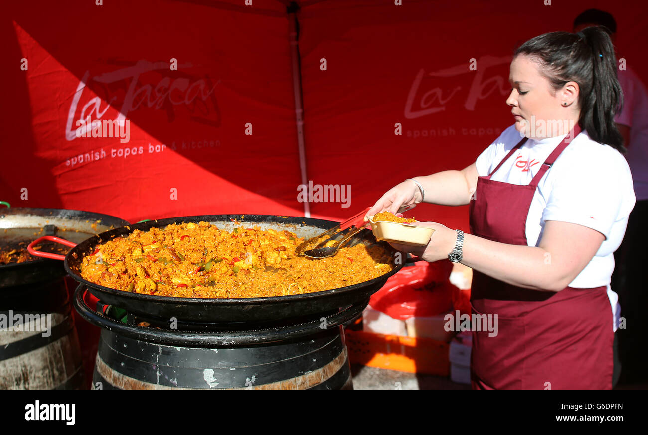 Paella is cooked up at the la tasca unit hi-res stock photography and ...