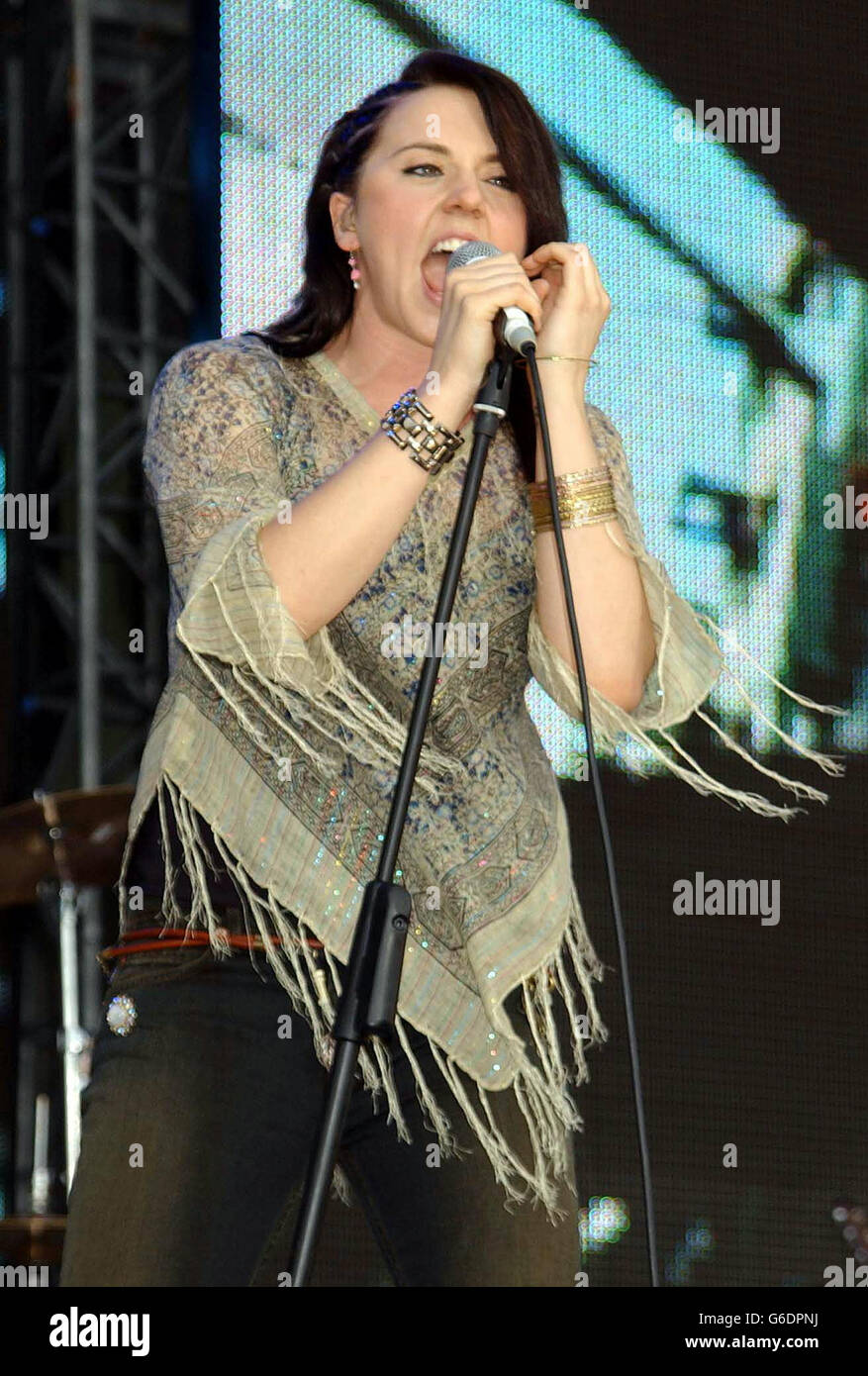 Mel C performing on stage at the Capital Radio Party in the Park, in ...