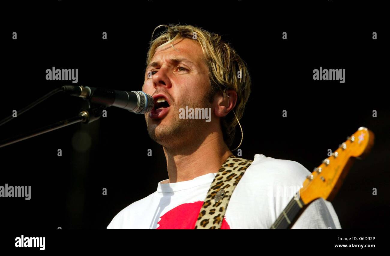 Feeder T in the Park. The lead singer of Feeder Grant Nicholas at T in ...