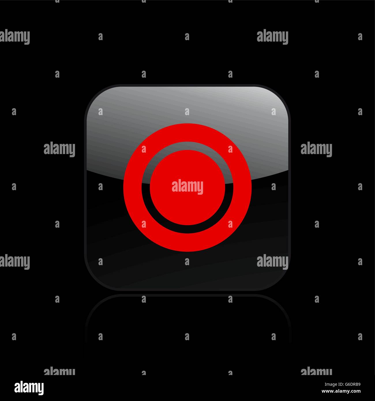 Vector illustration of single isolated recording button icon Stock ...