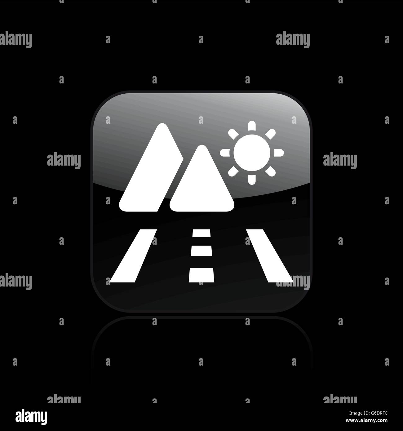 Vector illustration of single isolated mountain road icon Stock Vector ...