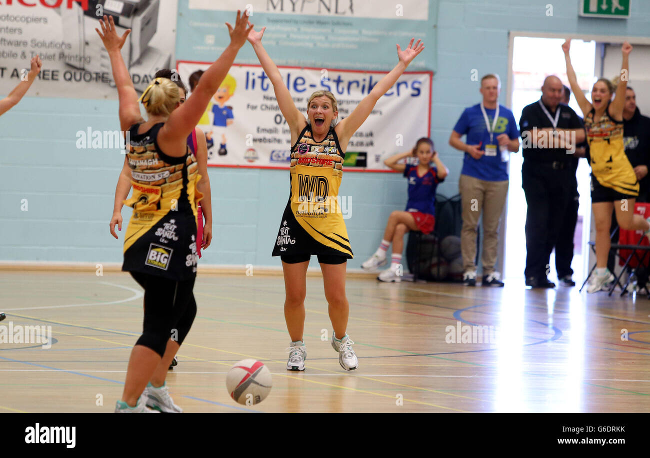 Jane Danson and Katy Cavanagh from Coronation Street celebrate during a ...