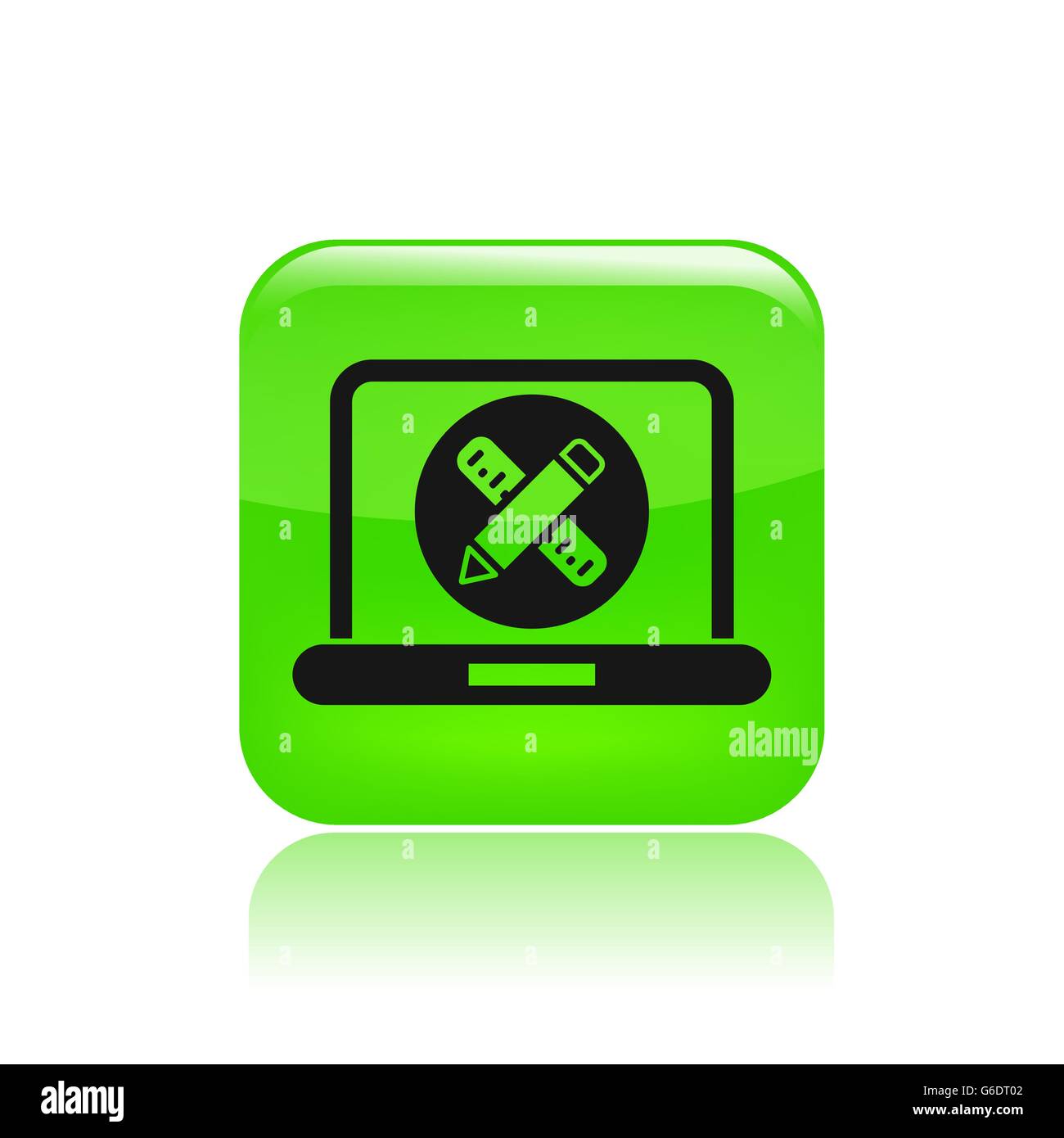 Vector illustration of single isolated computer design icon Stock ...