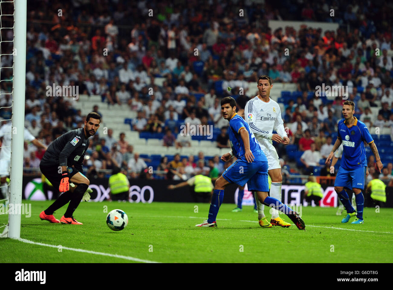 Real madrids cristiano ronaldo scores fourth goal santiago bernabeu ...