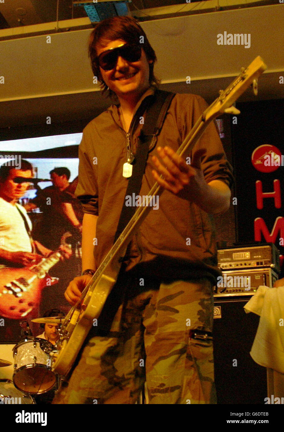 Nicky Wire of the Manic Street Preachers during a live performance to ...