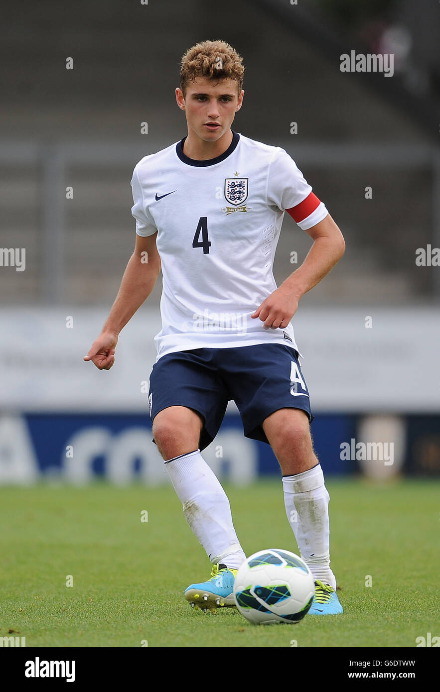 Football youth international u17 friendly full length ball hi-res stock ...