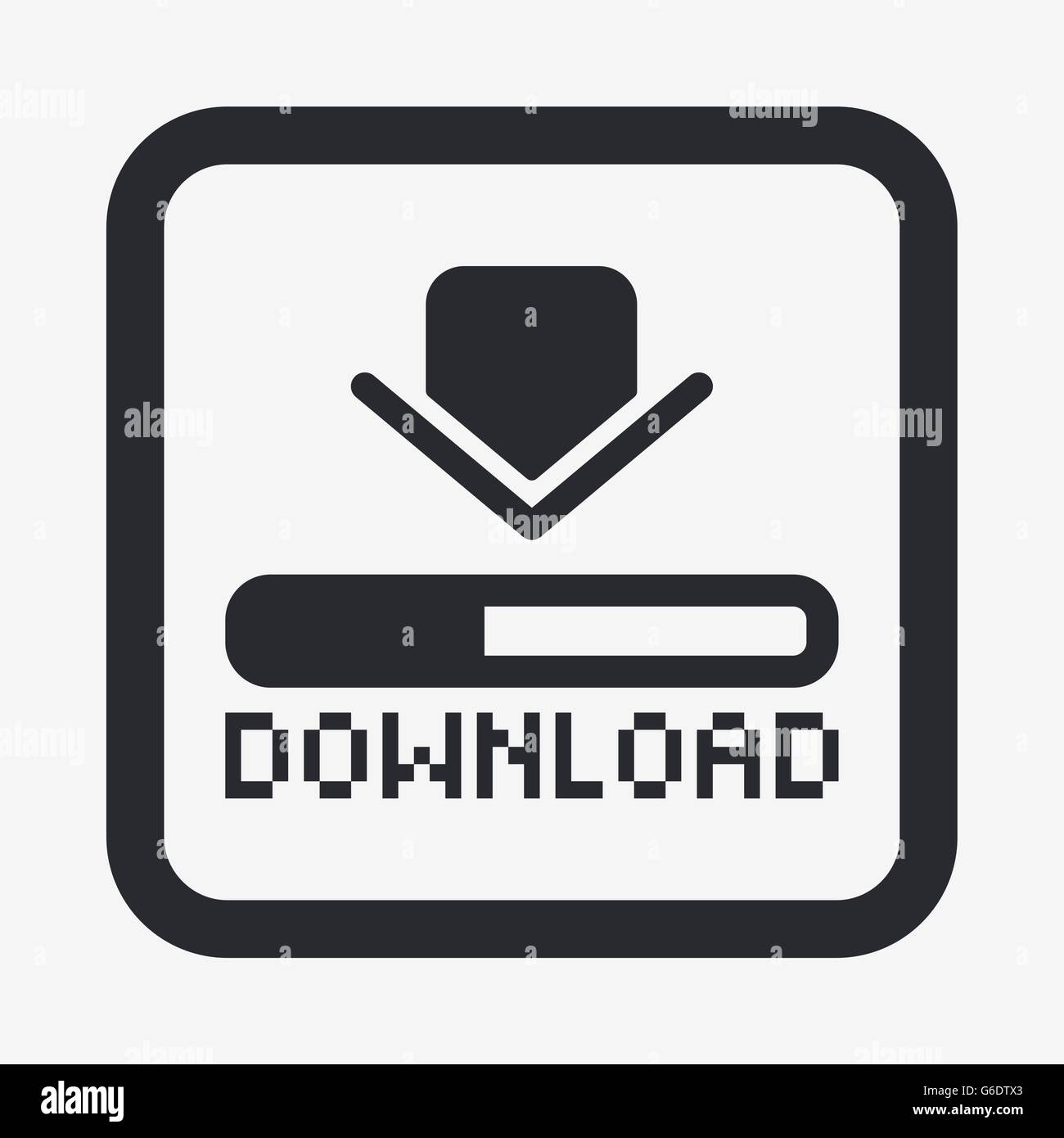 Vector illustration of single isolated download icon Stock Vector Image ...