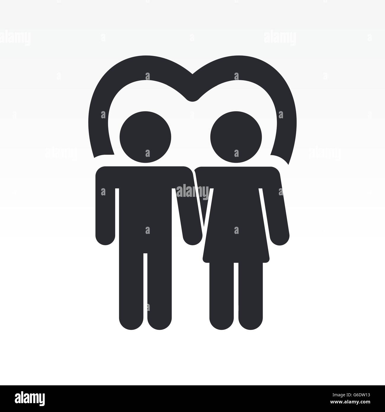 Vector illustration of single isolated lovers icon Stock Vector Image ...