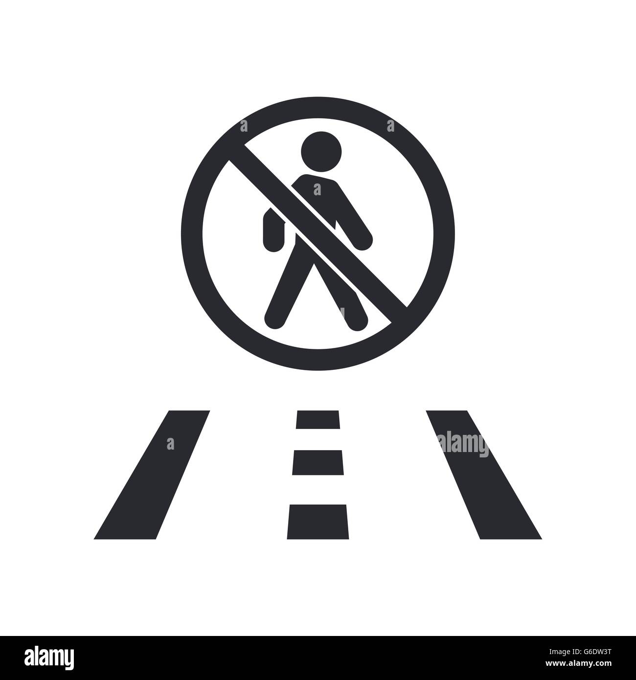 Vector illustration of single isolated pedestrian forbidden icon Stock ...