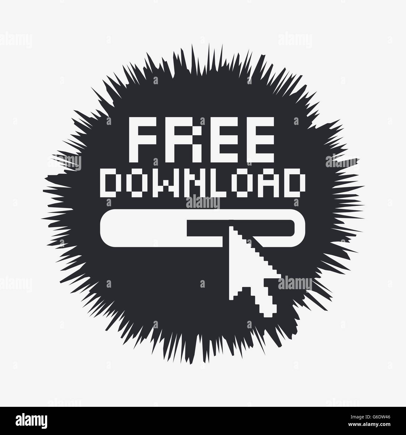 Vector illustration of single isolated download icon Stock Vector Image ...