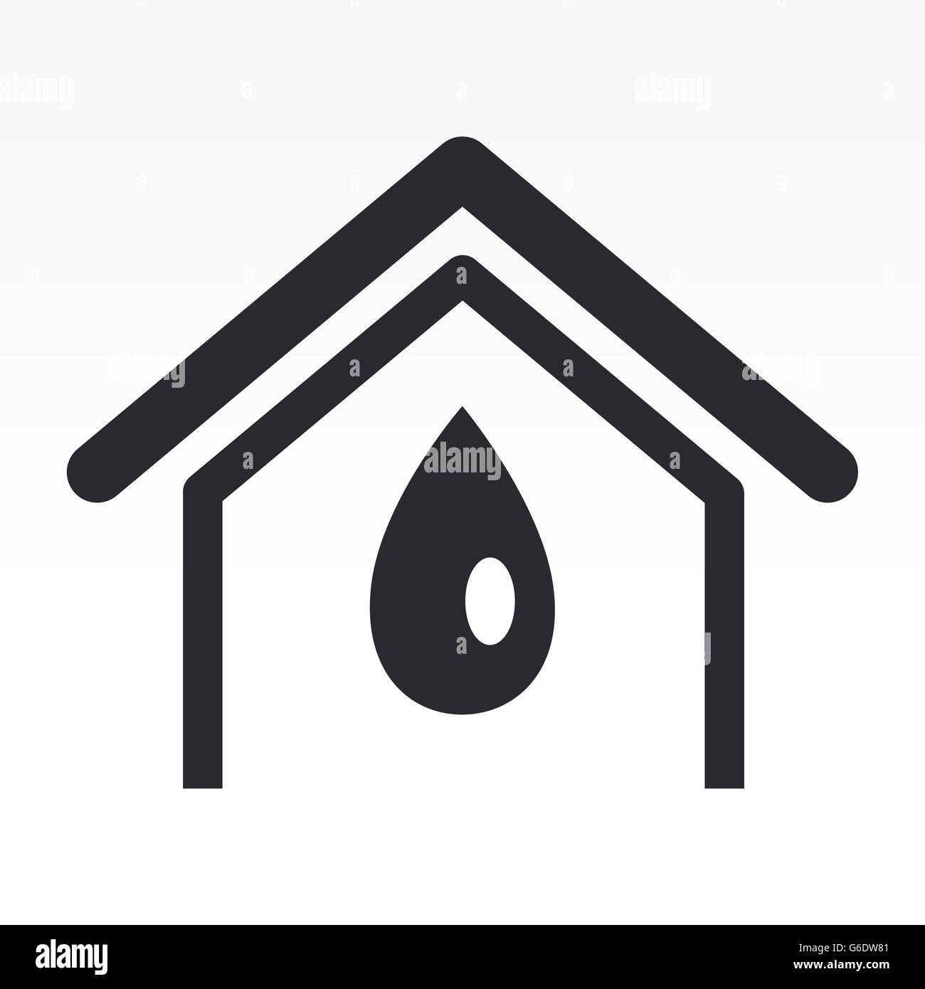 Vector illustration of single isolated drop home icon Stock Vector ...