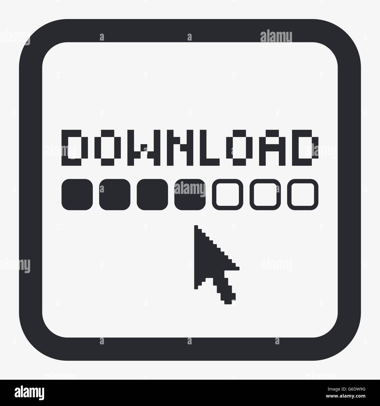 Vector illustration of single isolated download icon Stock Vector Image ...