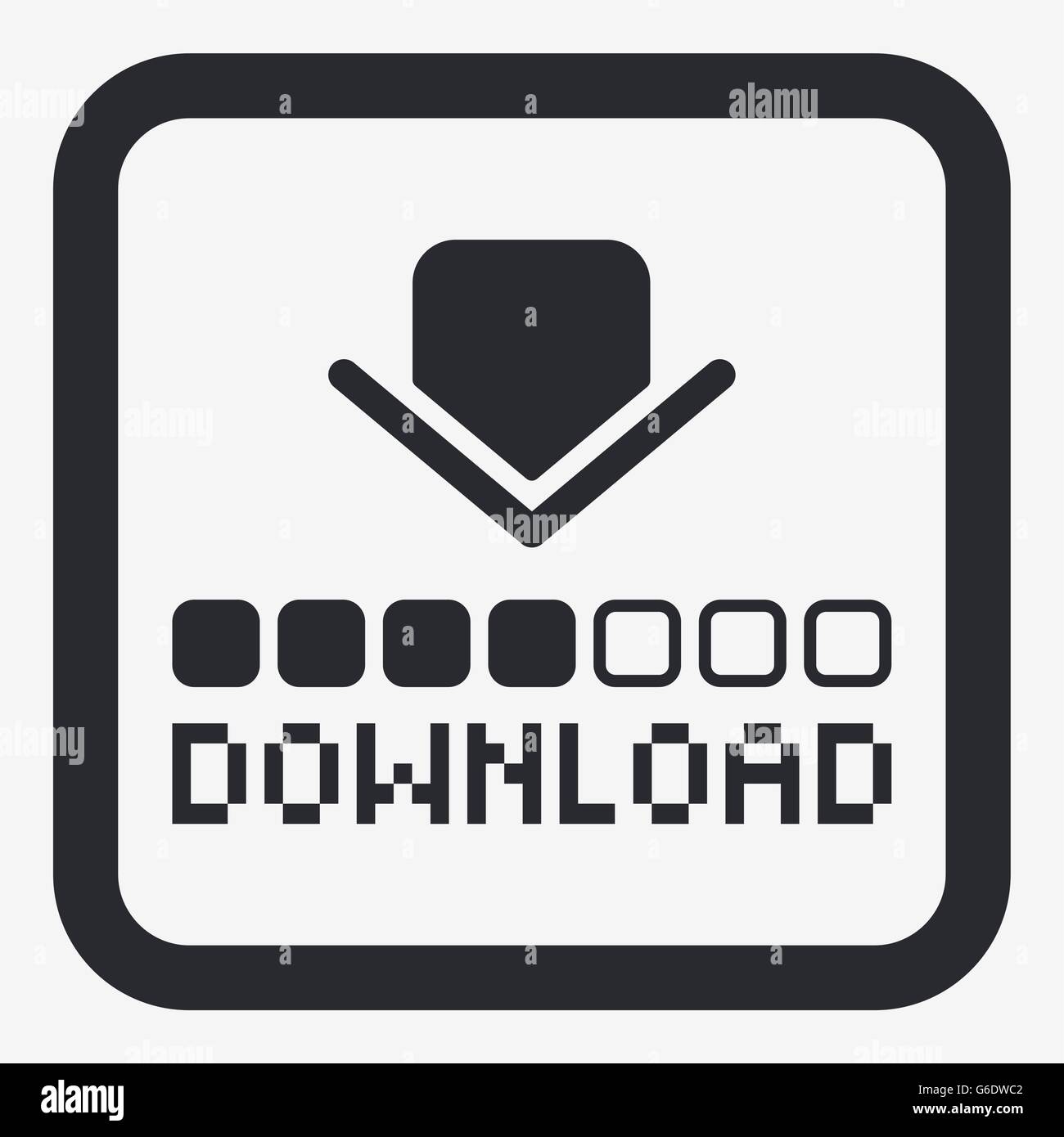 Vector illustration of single isolated download icon Stock Vector Image ...