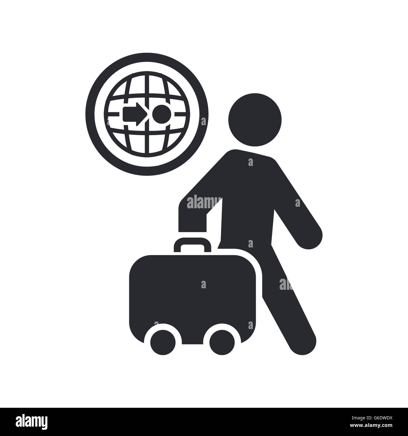 Vector illustration of single isolated walking travel icon Stock Vector ...