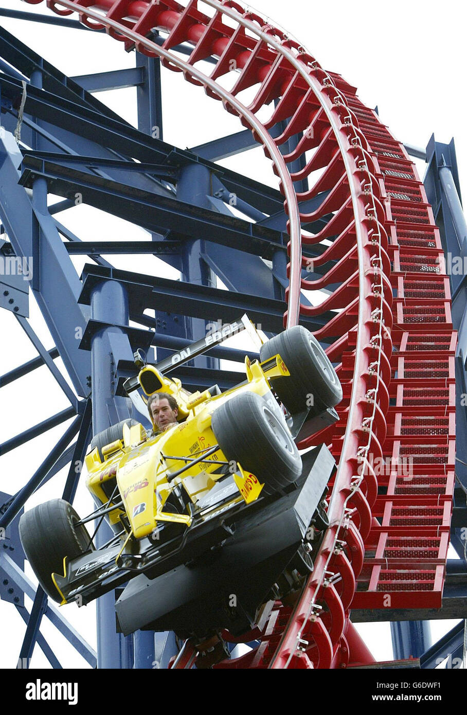 Jordan driver Ralph Firman rides the Big One rollercoaster in a Formula ...