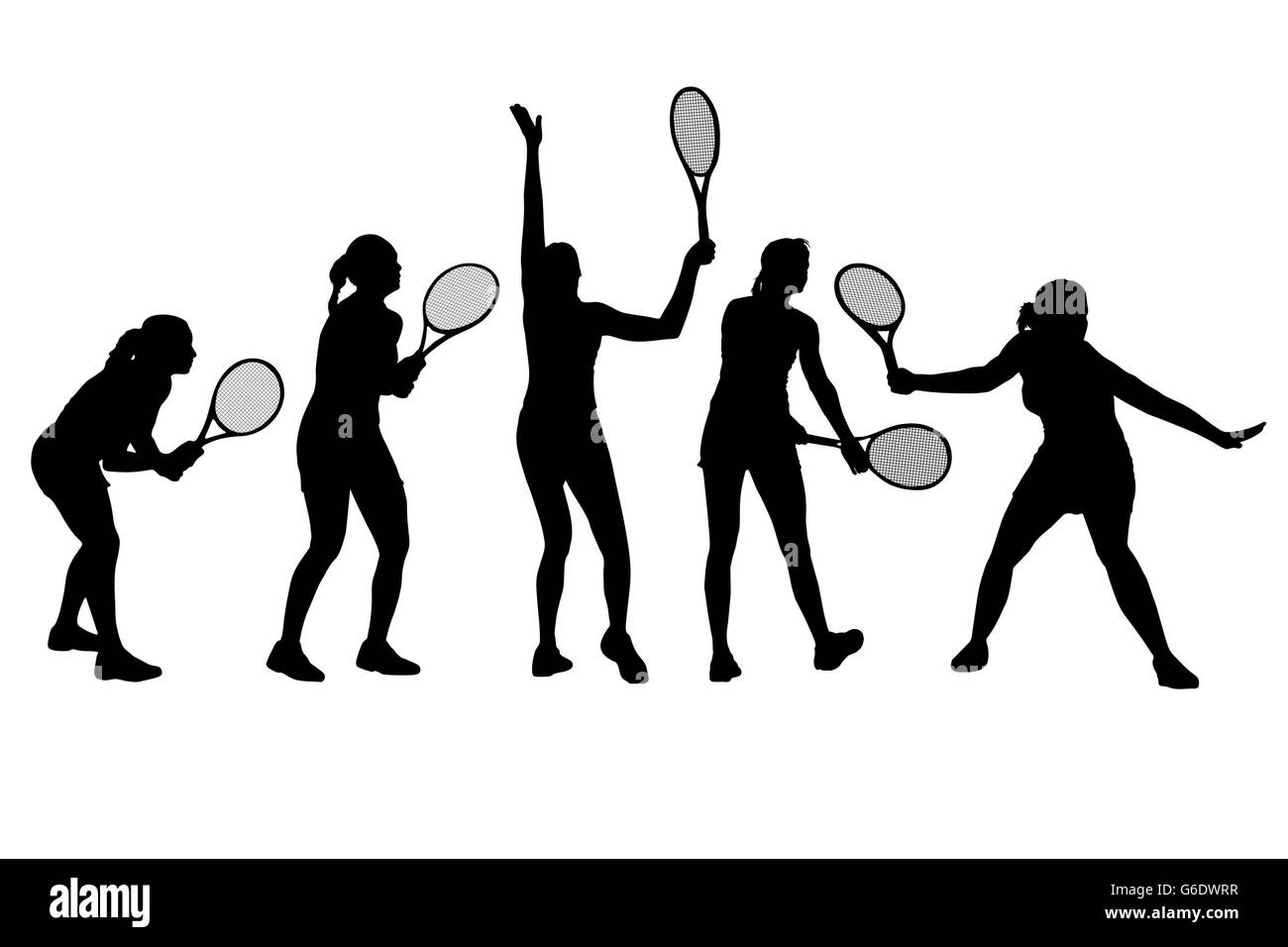 Vector illustration of single isolated tennis player icon set Stock ...